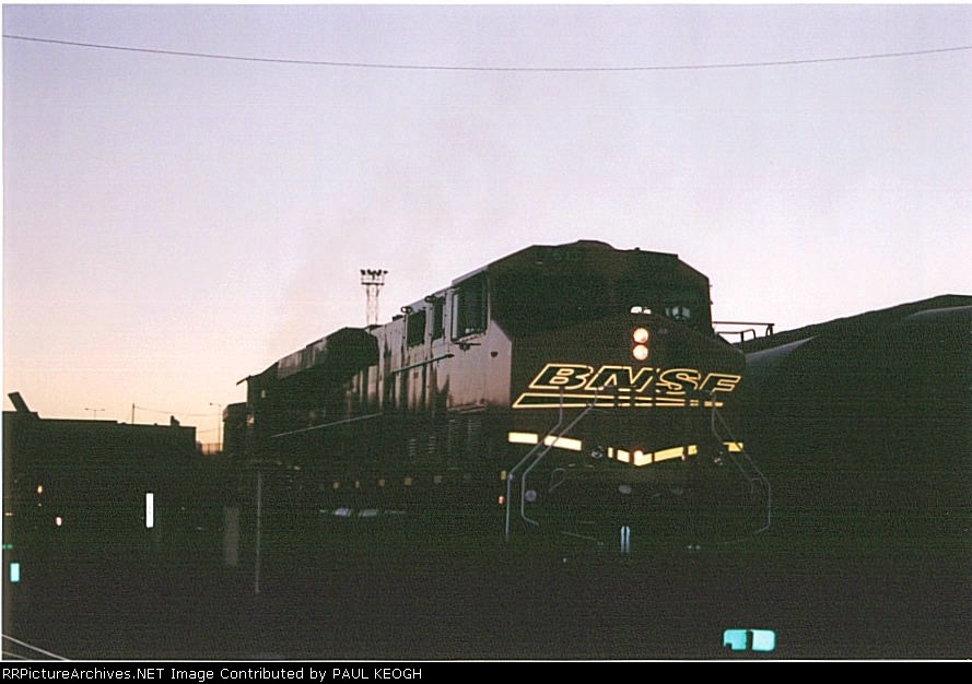 BNSF 7613 rear DPU at sunset Denver Co